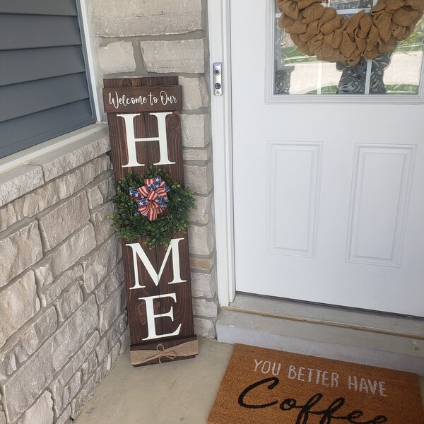 Welcome to Our Home / Large Wooden Front Door Home Sign / Welcome Porch ...
