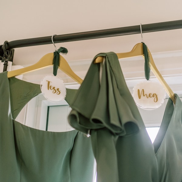 Custom Wedding Acrylic Hanger Tag | Bridal Party | Bridesmaid Gift Tag ...