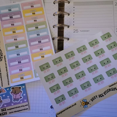 Work Planner Stickers, Blank Box Stickers, Functionl Stickers, Work ...
