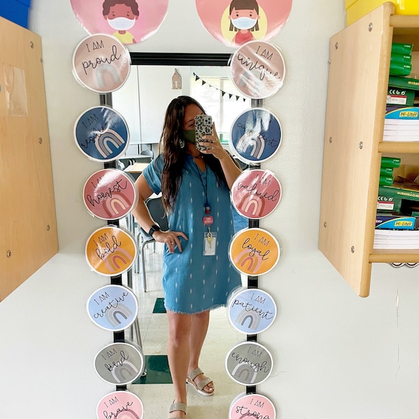 BOHO RAINBOW Affirmation Station | Positive Affirmations Mirror Display ...