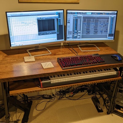 Studio Desk, Piano Desk, Keyboard Tray Desk, Music Studio Desk, Gaming ...