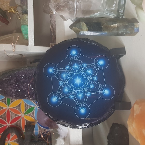 Metatron's Cube - Crystal Grid - Sacred Geometry - Slate - Gridding ...