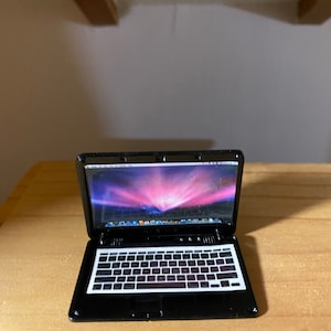 Dollhouse Miniature Laptop Dollhouse Computer Black 1:12 Scale ...
