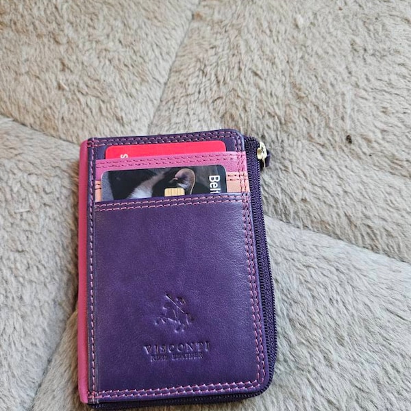 Colourful Purple Card Case for Women / Ladies - Rainbow Collection ...