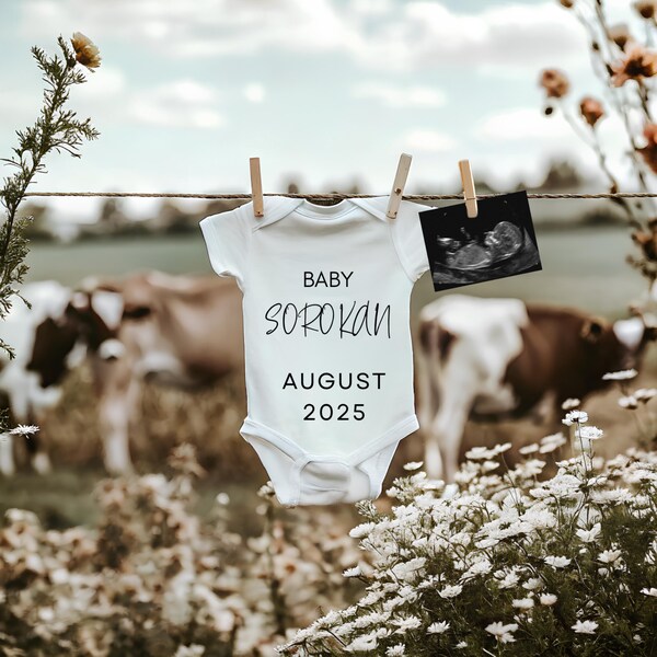 October November Pregnancy Announcement, Simple Baby Announcement ...