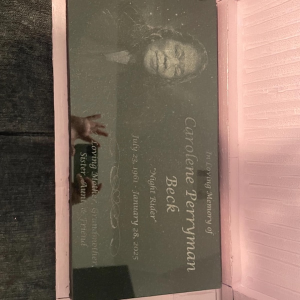 Personalized 8"x12"x1" Granite Memorial Headstone, Memorial Marker ...