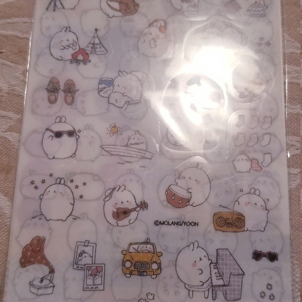 6 Sheets Lovely Rabbit Sticker Cute Bunny Sticker Cartoon Rabbit ...