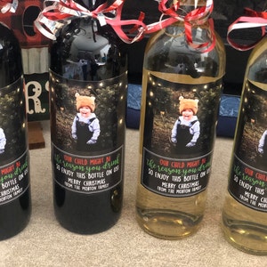 Christmas Gift for Teacher / Personalized Wine Bottle Label / Our Child ...