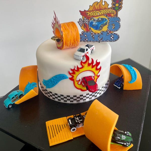 Fire Hoop/ Ring of Fire Hot Wheels Cake Topper With Stick - Etsy