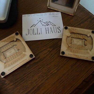 Razorback Stadium Layered Coaster set of 2, 3D Wood Coaster, Sports ...