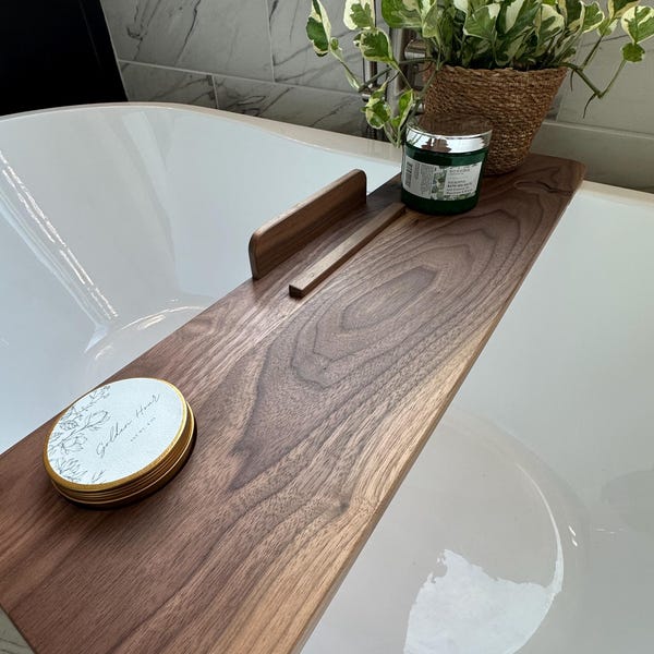 Solid Black Walnut Bath Tray - Etsy