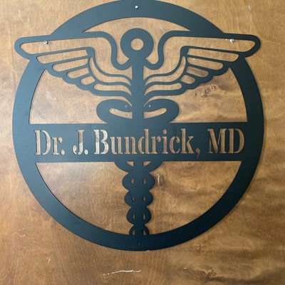 Doctor Monogram Metal Sign, Metal Health Care Sign, Metal Nurse Sign ...