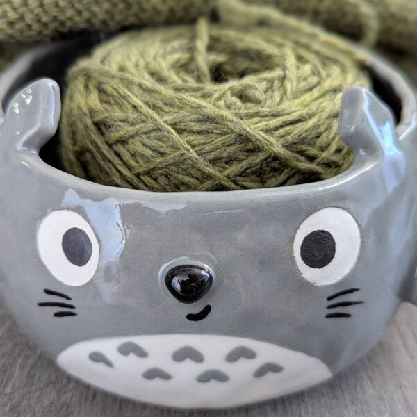 Pre-order Handmade Unique Soot Ceramic Yarn Bowl,handbuilt Yarn Holder ...