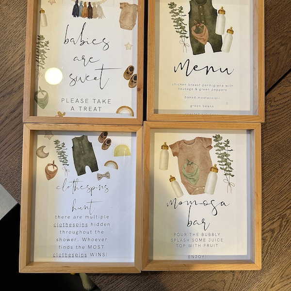 Baby Shower Sign Bundle, Clothes Baby Shower, Boy Baby Shower, 5x7 ...