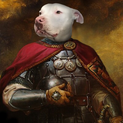 Printable Custom Pet Portrait Knight Pet Portrait - Etsy