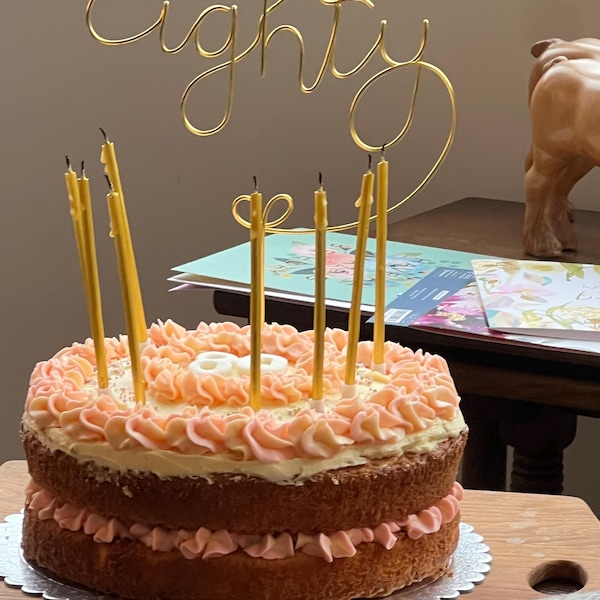Custom 80th Eighty Birthday Cake Topper Wire, Custom Age Number Cake ...