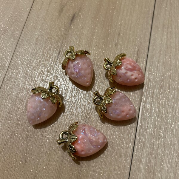 23x32mm Acrylic Strawberry Charms, 6 Colours Fruit Charms Pendant, 5 or 10pcs Optional, DIY ...