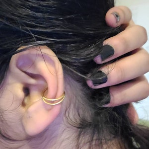 Double Smooth Split Conch Hoop, G23 Titanium, Double Conch Earring ...