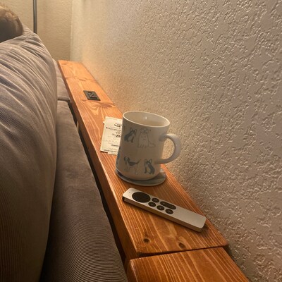 Powered Wood Console Table 5 Inches Deep Behind the Sofa Table With ...