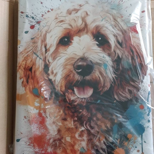 Paint Splash Goldendoodle Labradoodle Canvas Print. Watercolour ...