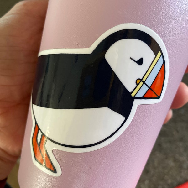 Puffin Drawing Sticker, Waterproof Vinyl Decal (3x3") - Etsy