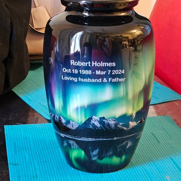 Engraved Ocean Wave Surfer Funeral Urn for Human Ashes Adult Upto 200 ...