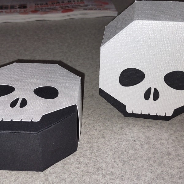 Halloween Skull Treat Box, Favor, Trick or Treat Candy Box, Digital ...