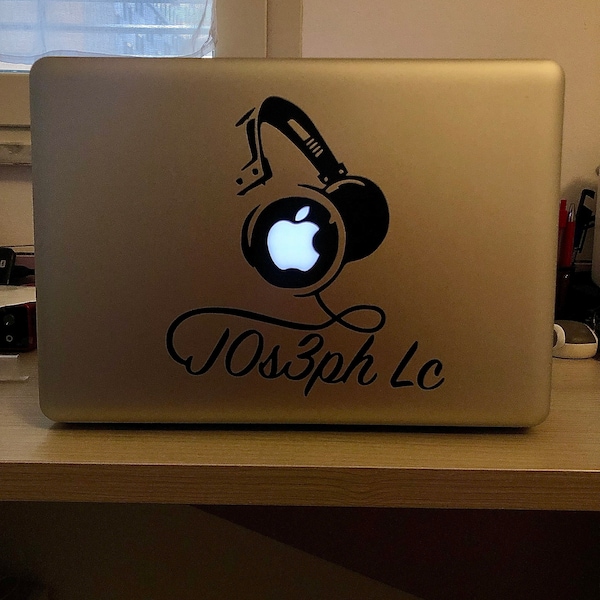 CUSTOMIZED Sticker Decal HEADPHONES, DJ Set Black, for Mac/macbook Pro ...