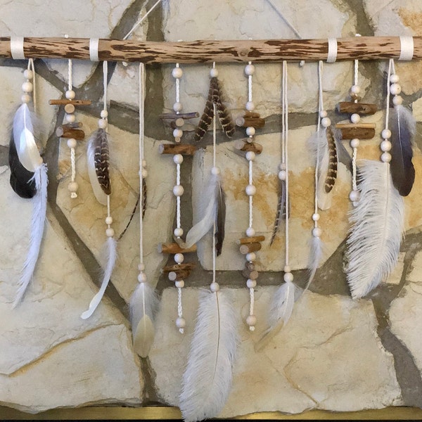 Large Native American Art, Native American Decor, Feather Wall Art ...