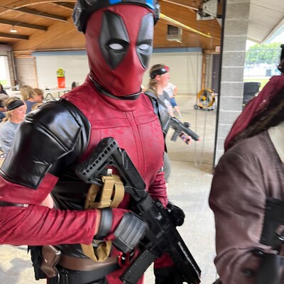 Deadpool Halfshell Costume Cosplay Mask With Screen Printed Fabric and ...