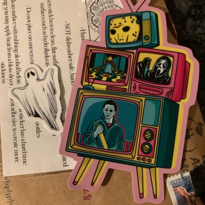 Horror Art Sticker, TV Sticker Decal, Classic Horror Stickers, Pop Art ...