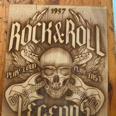 Digital Design File Rock and Roll Glowforge Laser Ready Engrave SVG 10 ...