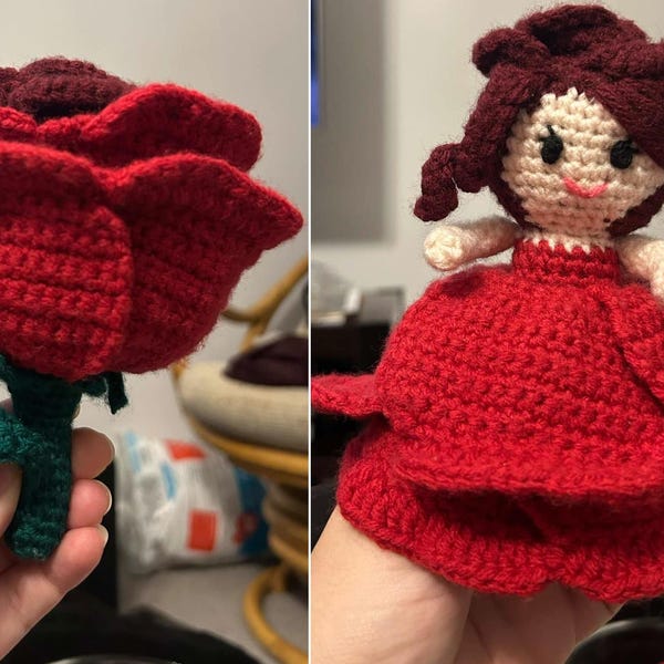 Reversible Rose Fairy Amigurumi Pattern - Flower Crochet Pattern (PDF ...