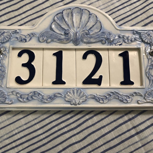Custom Hand Painted Ceramic House Number Tile, Placque, or Sign - Etsy