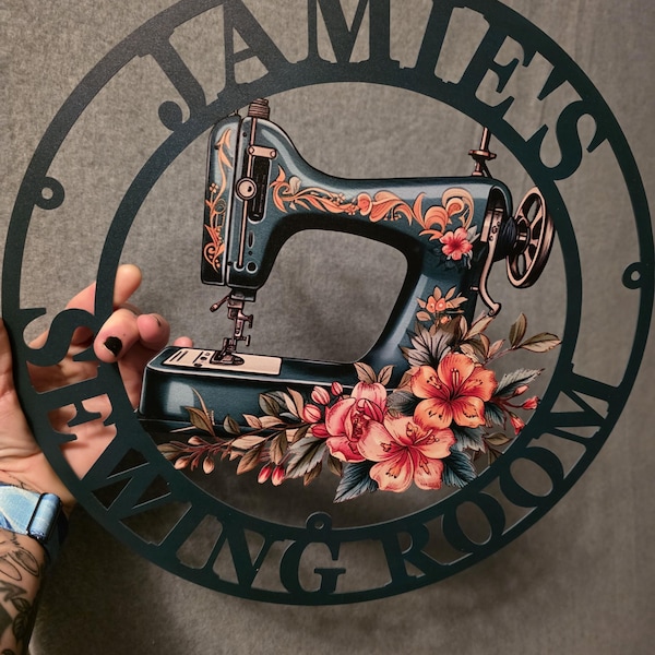 Custom Quilting Sign, Sewing Room Sign, Sewing Machine With Flower Sign ...