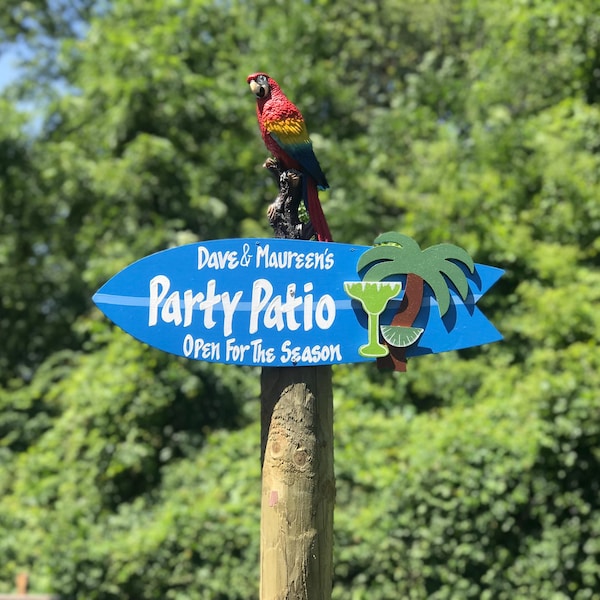 Handmade Surfboard Sign,personalized, Hand Lettered, Party Patio Sign ...