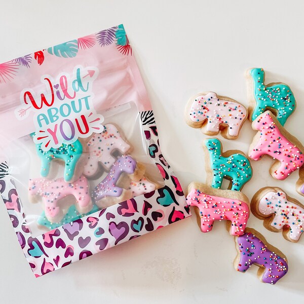 Instant Download WILD About You Valentine Animal Cracker Cookie Tag ...