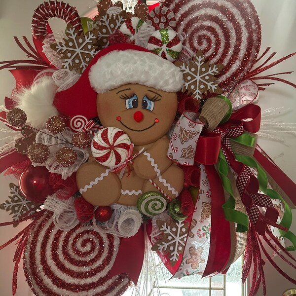 Gingerbread Wreath Attachment, Christmas Wreath Attachment, Wreath ...