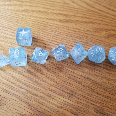 Glacial Ice TTRPG Dice Set, Polyhedral Dice, D&D Dice, Dungeons and ...