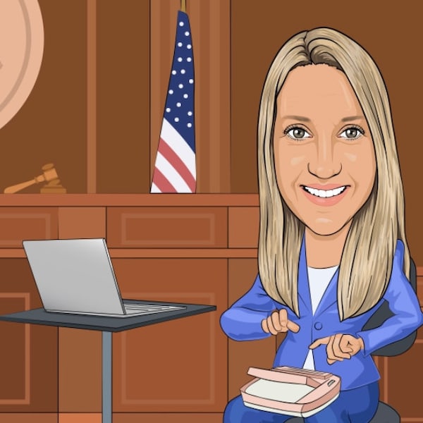Court Reporter Gift - Custom Caricature Portrait From Your Photo - Etsy