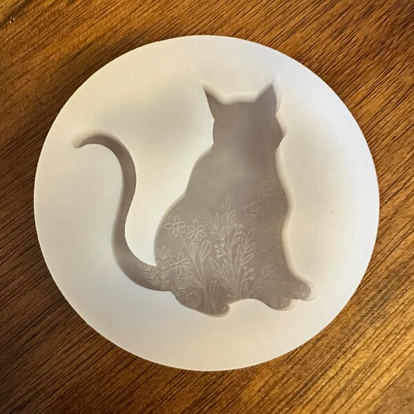 2 Inch, Cat Mold, Resin Mold, Crafting Mold, Kitty Mold, Floral Cat ...