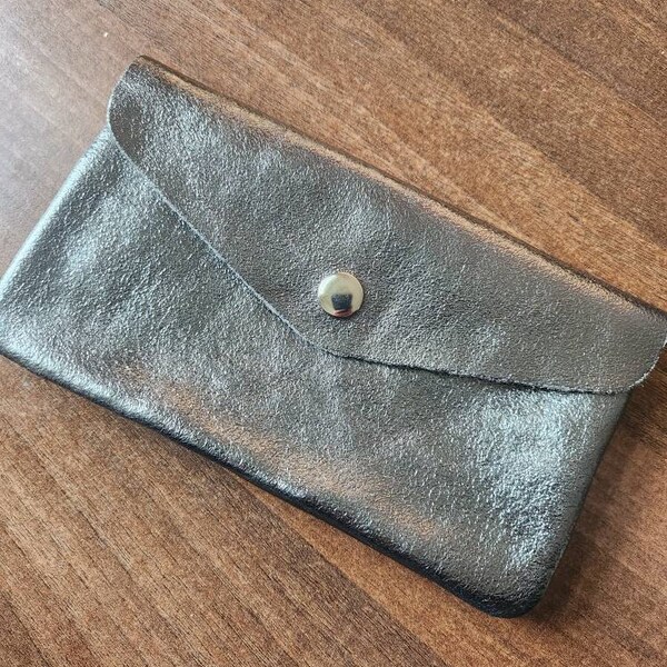 Metallic Leather Purse, Leather Purse, Coin Pouch, Disco Colours ...