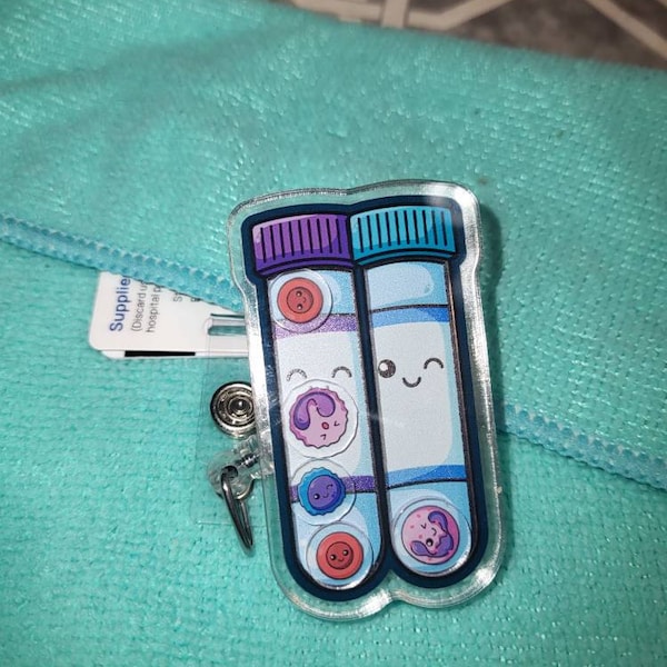 Lab Tech Badge Reel Blood Drawing Badge Holder Laboratory Technician ...