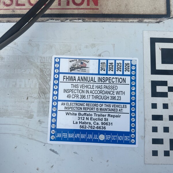 FMCSA or FHWA Annual Vehicle DOT Inspection Sticker 2025, Personalized ...