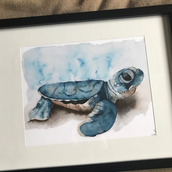 Baby Sea Turtle, Watercolour Painting, Art Print, Baby Turtle Painting ...