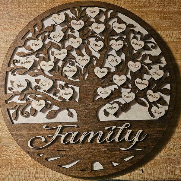 Family Tree Laser Cut Svg Files, Vector Files for Wood Laser Cutting - Etsy