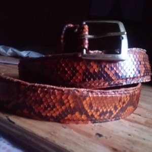 Genuine Python Leather, Natural Python Leather, Hide Snake Skin, Brown ...
