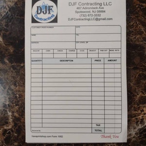2 Part Ncr Carbonless Sales Receipt Book Full Color Customized 5.5 X 8. ...