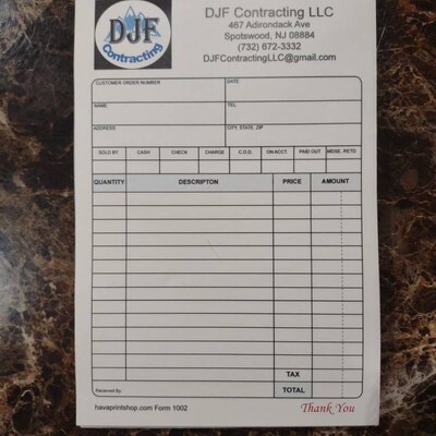 2 Part Ncr Carbonless Sales Receipt Book Full Color Customized 5.5 X 8. ...