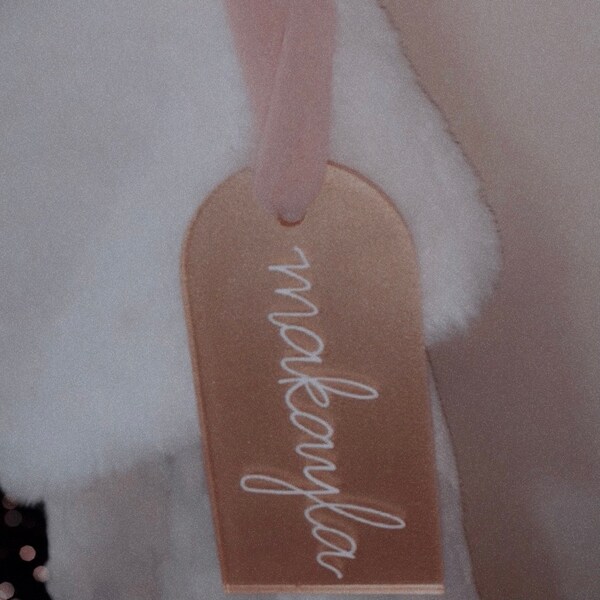 Sage Green Arch Acrylic Name Tag W/ Custom Script Place Card Wedding ...